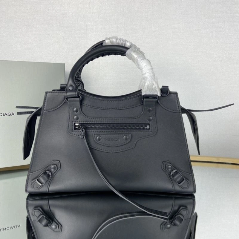 Inexpensive Balenciaga Neo Classic Textured Black Motorcycle Bag