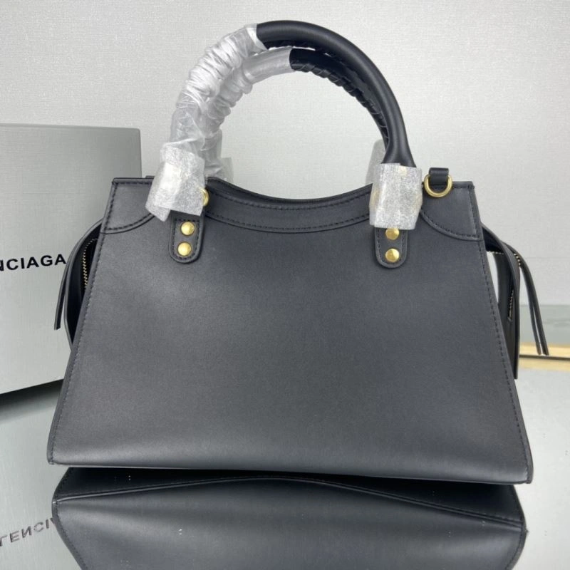 Bargain Balenciaga Neo Classic Trapezoidal Motorcycle Bag with Gold Studs