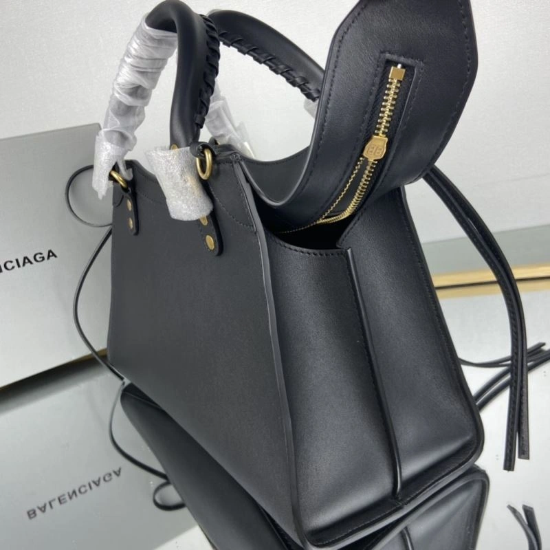 Bargain Balenciaga Neo Classic Trapezoidal Motorcycle Bag with Gold Studs