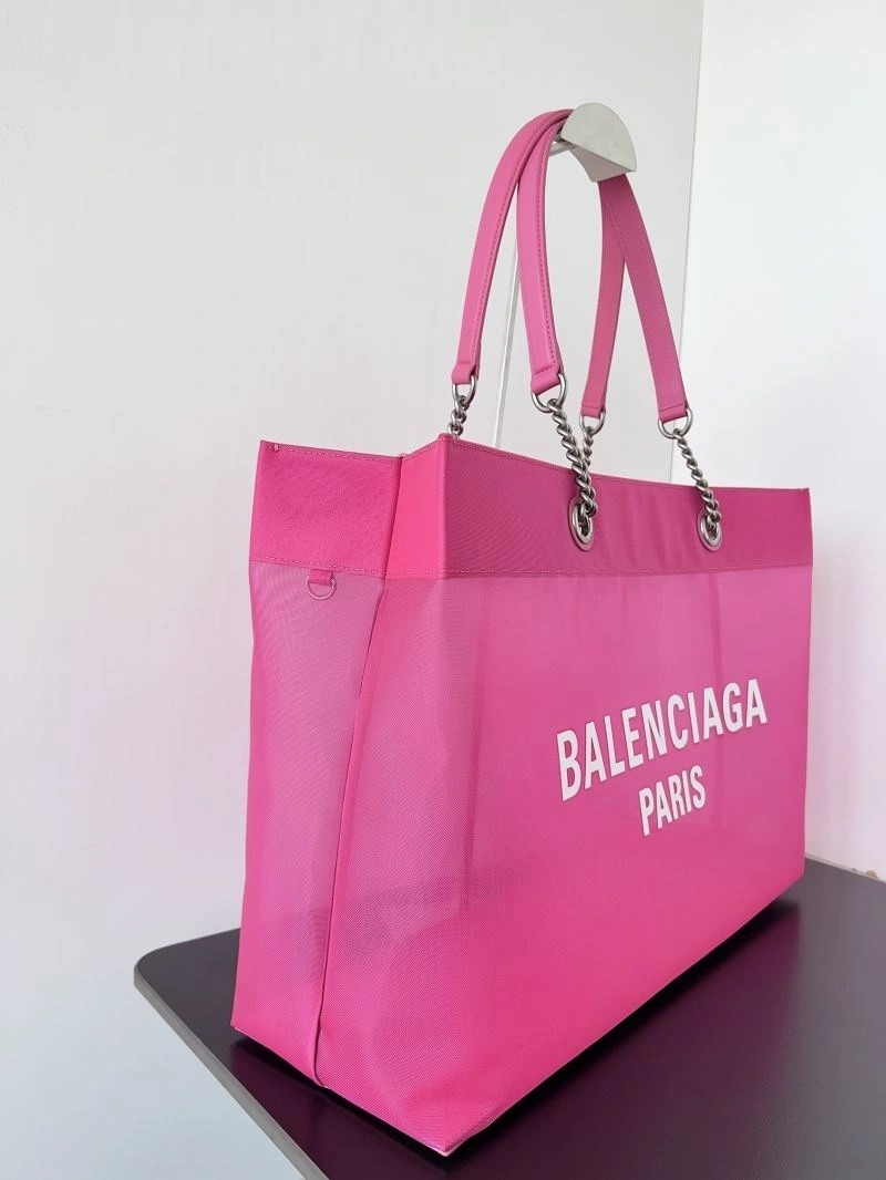 Precise copy Balenciaga Paris Duty Free Mesh Tote Bag with Leather-Chain Strap