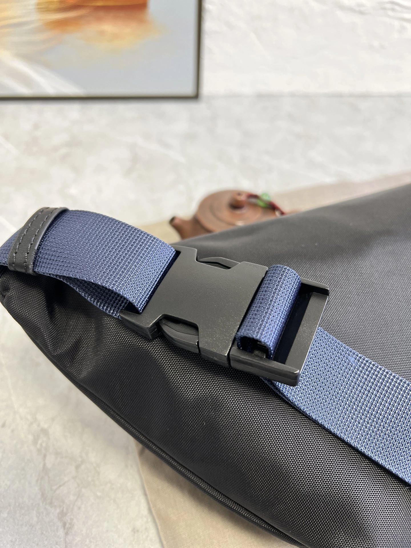 Genuine Balenciaga Paris Explorer Embroidered Waist Bag - Black