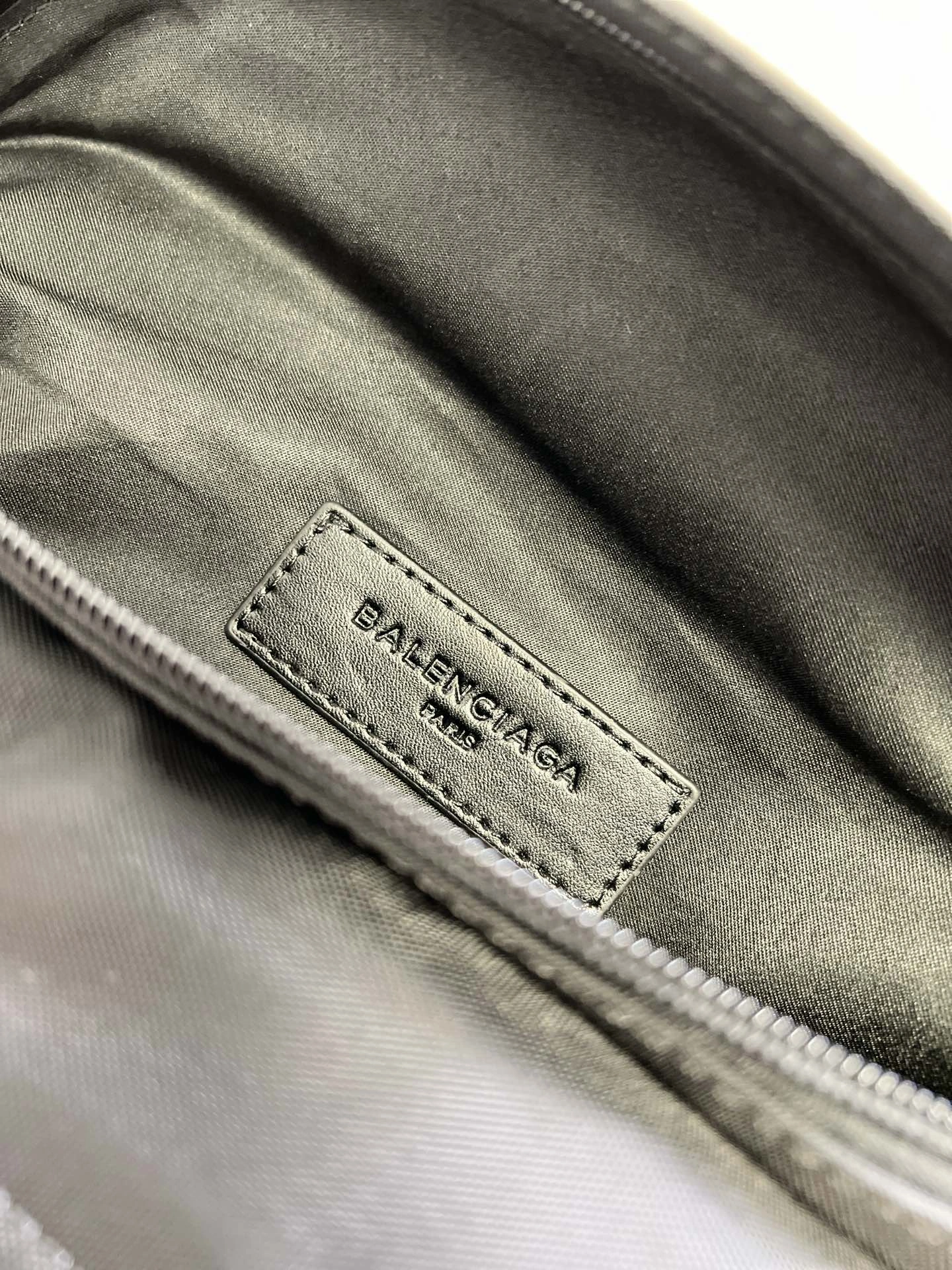 Genuine Balenciaga Paris Explorer Embroidered Waist Bag - Black