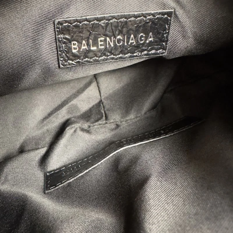 High accuracy Balenciaga Peach Blossom Black Crackle Half-Moon Dumpling Bag