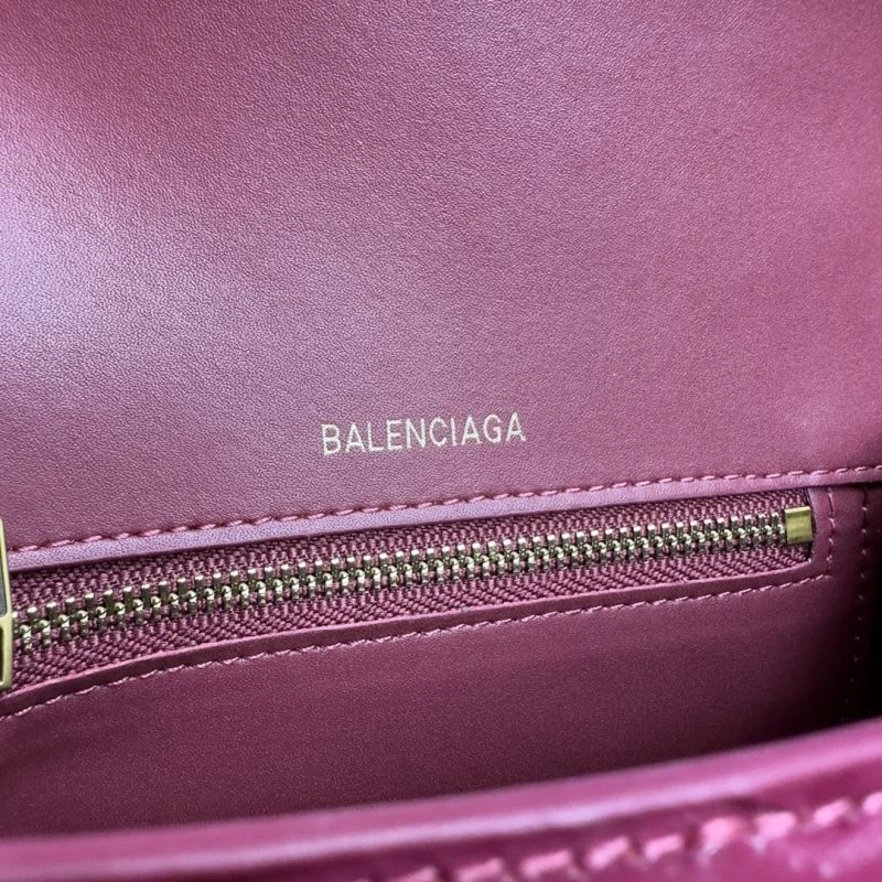 Inexpensive Balenciaga Peach Pink Crocodile-Pattern Hourglass Bag S Size