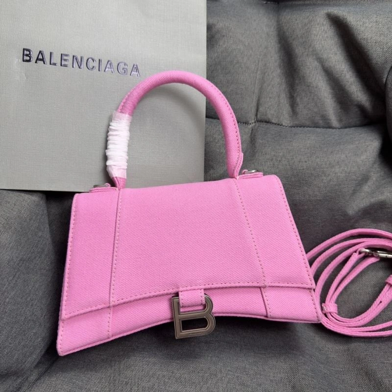 Balenciaga Pink Hourglass Bag with Silver Buckle - S Size