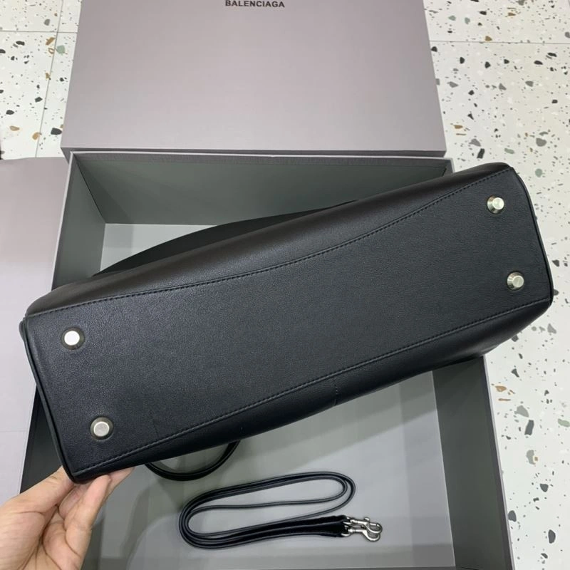 Low-cost Balenciaga Rebel Chic Black Handbag with Silver Buckle - Three Sizes