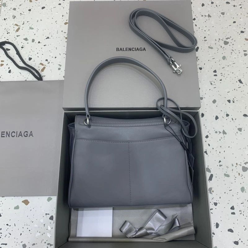 Low-cost Balenciaga Rebel Chic Gray Bag with Silver Buckle