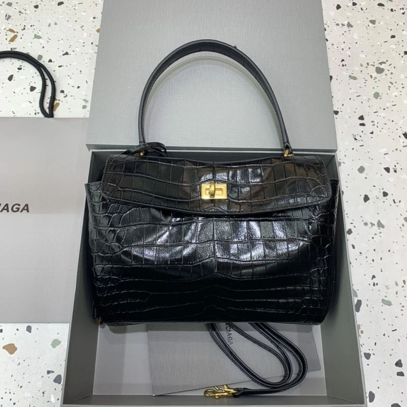 Balenciaga Rebel Chic Small Crocodile Black Series Handbag