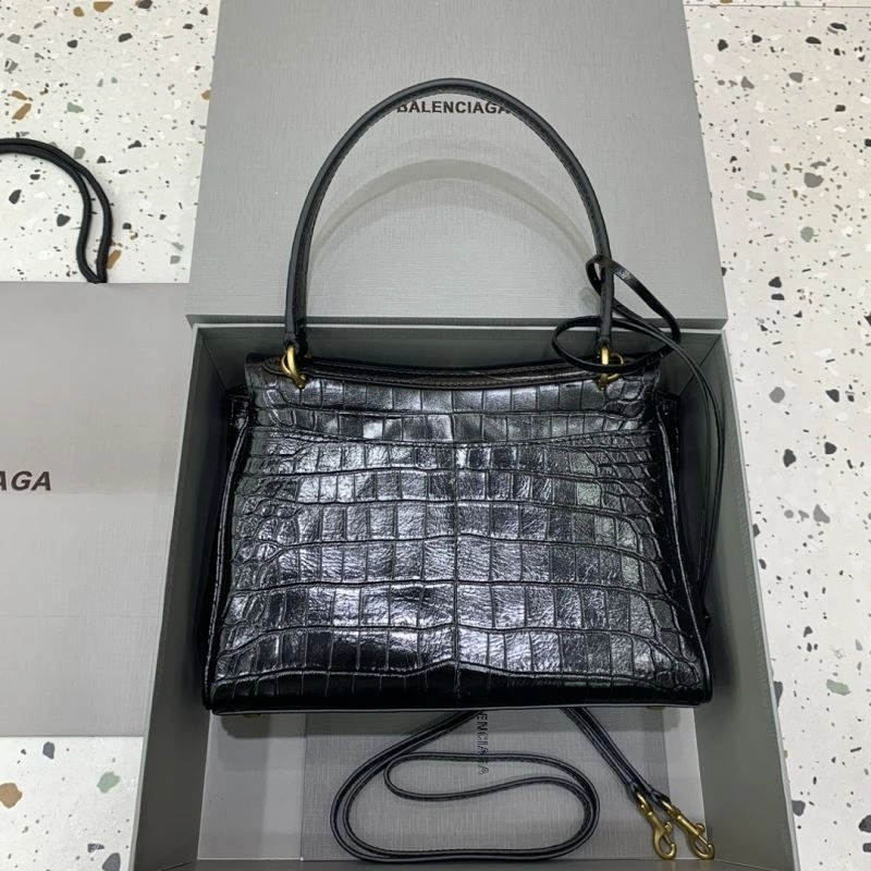 Brand-authenticated Balenciaga Rebel Chic Small Crocodile Black Series Handbag