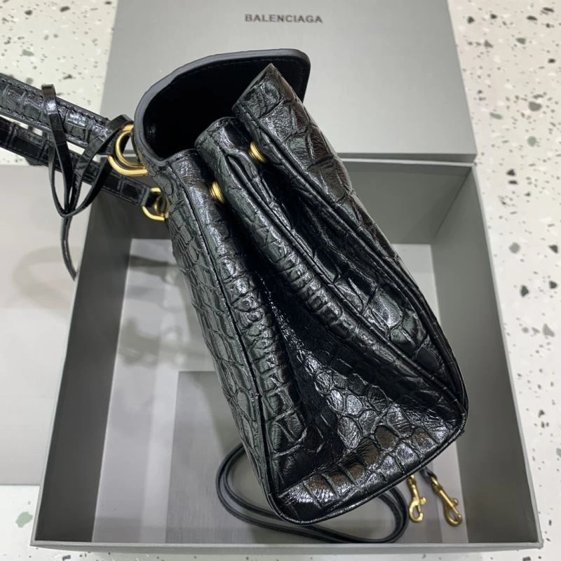 Brand-authenticated Balenciaga Rebel Chic Small Crocodile Black Series Handbag