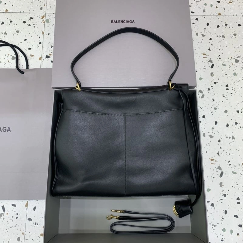Legit Balenciaga Rebel Luxe Black Gold Buckle Handbag - Stylish Versatility