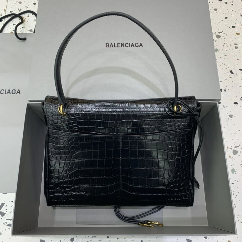 Value-priced Balenciaga Rebel Luxe Crocodile Black Handbag - Style Meets Function