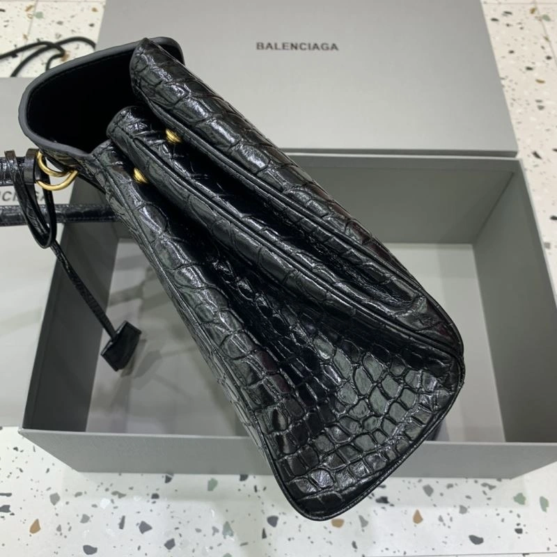 Value-priced Balenciaga Rebel Luxe Crocodile Black Handbag - Style Meets Function