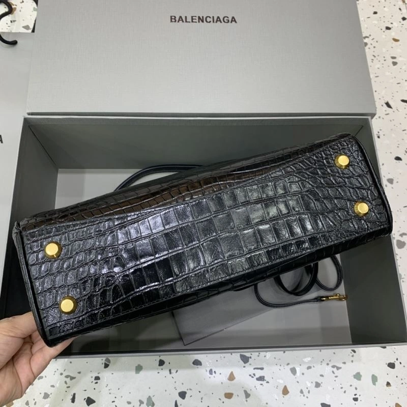Value-priced Balenciaga Rebel Luxe Crocodile Black Handbag - Style Meets Function