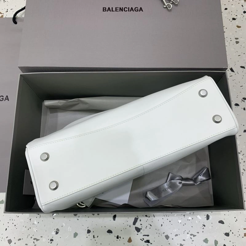 Exact replica Balenciaga Rebel Luxe White Silver Buckle Handbag Collection