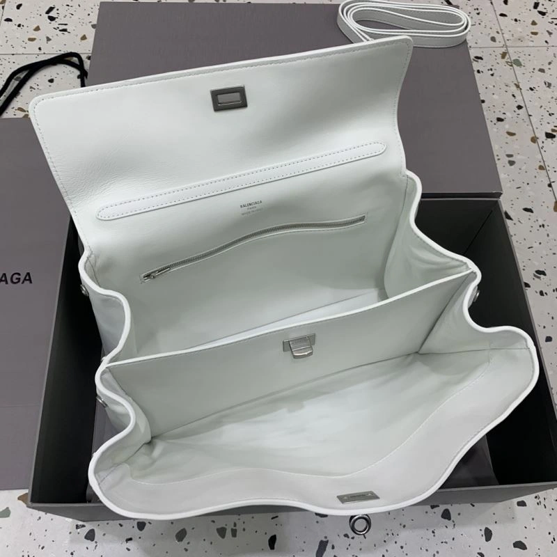 Exact replica Balenciaga Rebel Luxe White Silver Buckle Handbag Collection
