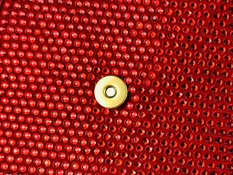 Perfect replica Balenciaga Red Rhinestone Hourglass Bag with B-Clasp
