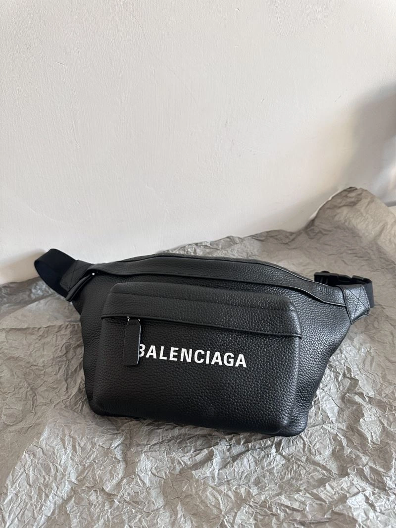 Official Balenciaga Retro Black Calfskin Waist Bag - Stylish Convenience