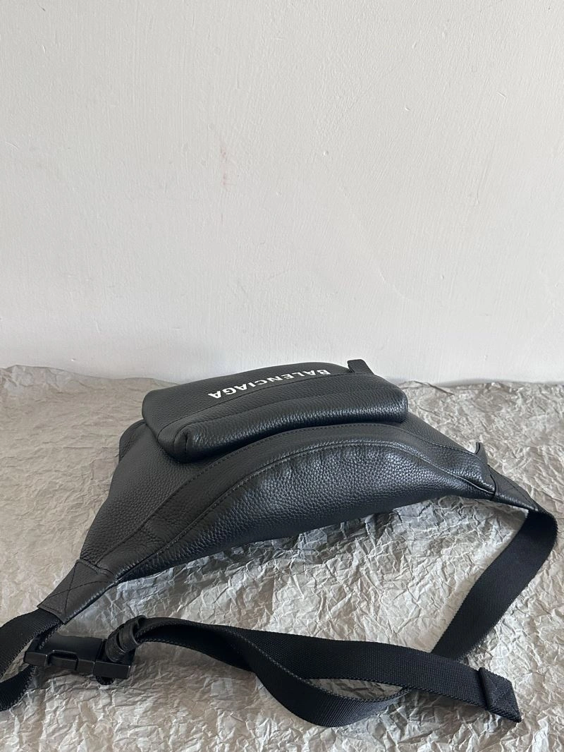 Official Balenciaga Retro Black Calfskin Waist Bag - Stylish Convenience