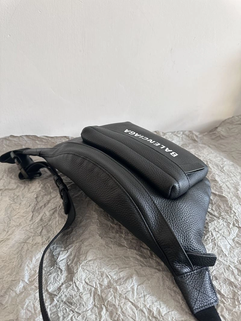 Official Balenciaga Retro Black Calfskin Waist Bag - Stylish Convenience