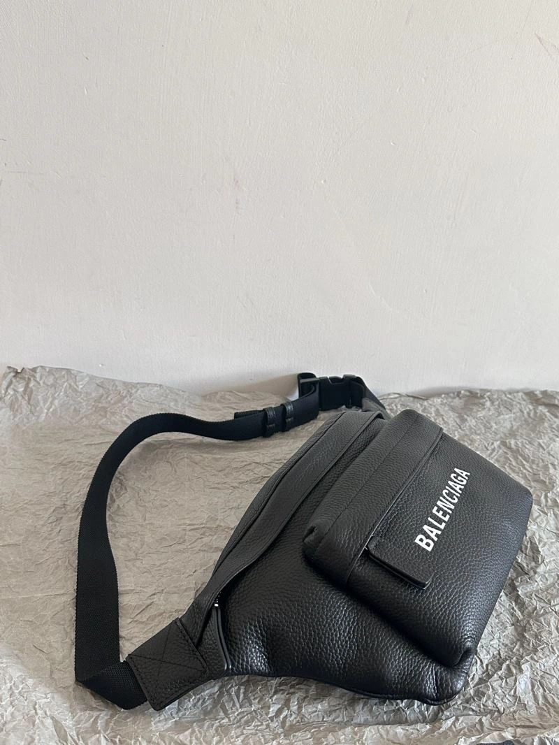 Official Balenciaga Retro Black Calfskin Waist Bag - Stylish Convenience