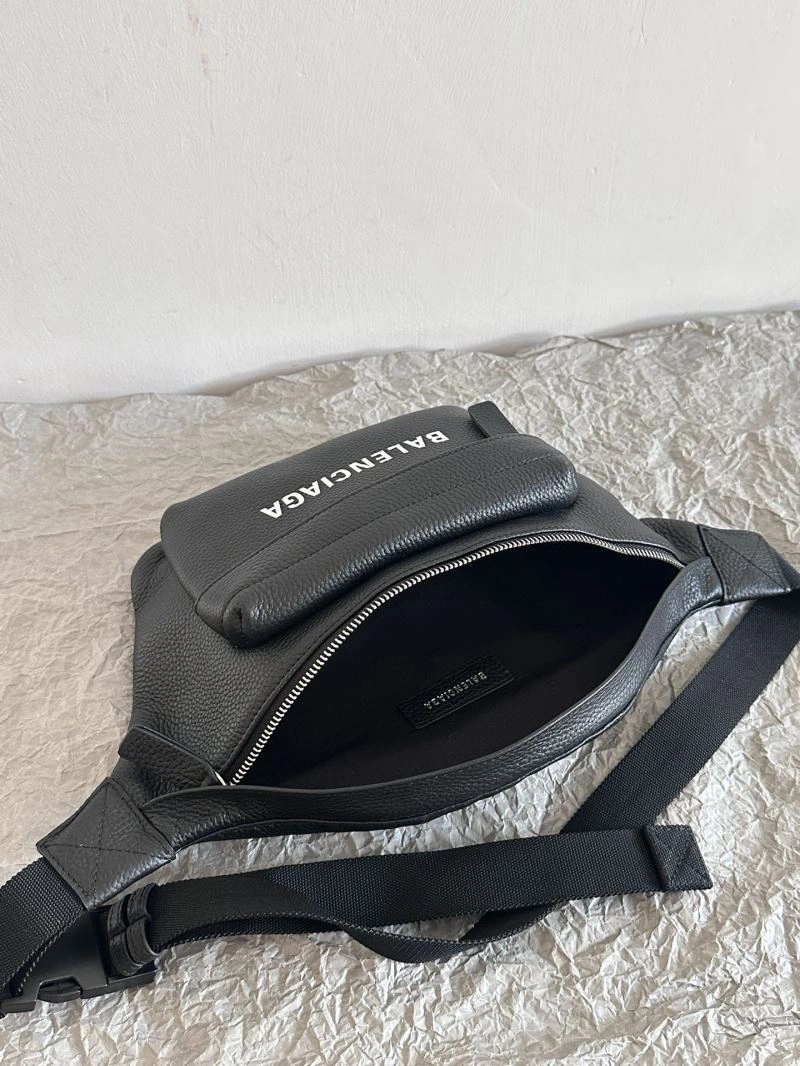 Official Balenciaga Retro Black Calfskin Waist Bag - Stylish Convenience