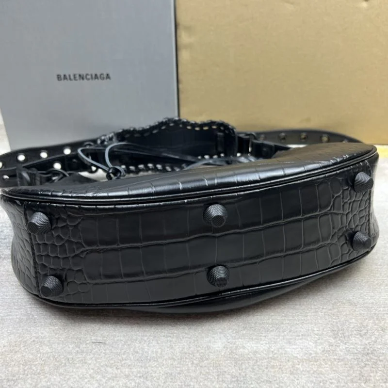 Discounted Balenciaga Retro Chic Crocodile Leather Half-Moon Dumpling Bag