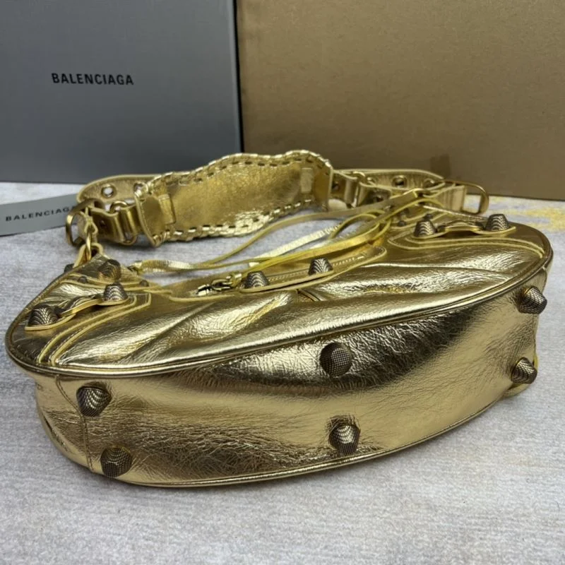 Authentic Balenciaga Retro Chic Motorcycle-Inspired Half Moon Dumpling Bag