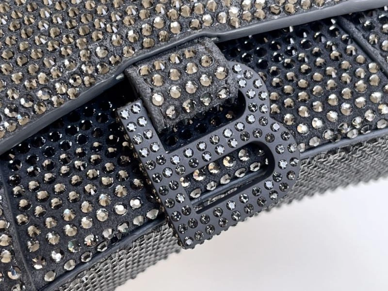 Genuine Balenciaga Rhinestone Hourglass Bag - Gray Crescent Chic
