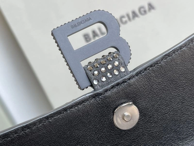 Genuine Balenciaga Rhinestone Hourglass Bag - Gray Crescent Chic