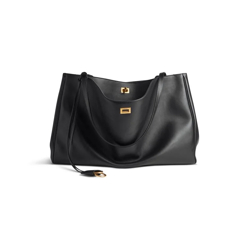 Indistinguishable Balenciaga Rodeo Luxe Open-Top Tote with Metal Turn-Lock