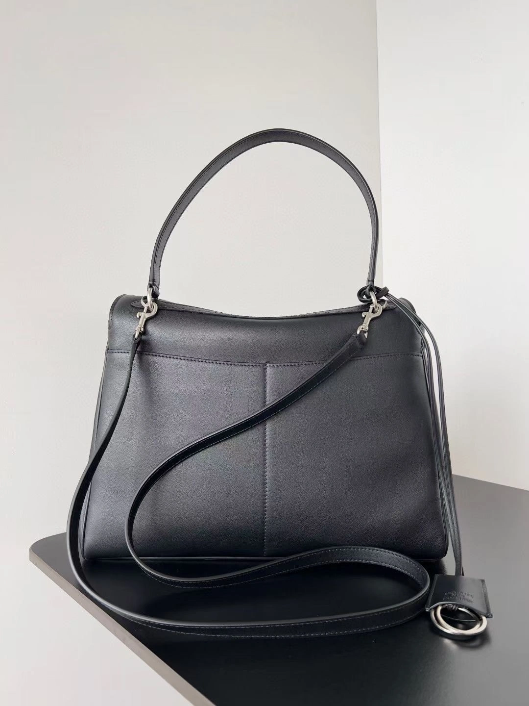 Brand-original Balenciaga Rodeo Luxe Oversized Calfskin Bag with Silver Buckle