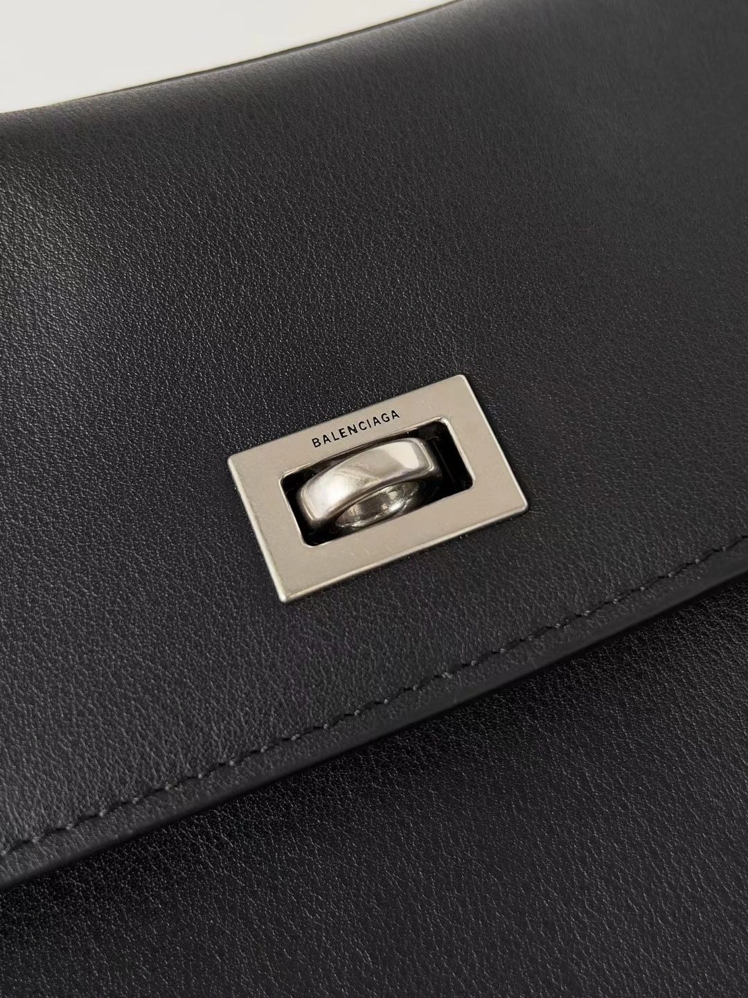 Brand-original Balenciaga Rodeo Luxe Oversized Calfskin Bag with Silver Buckle