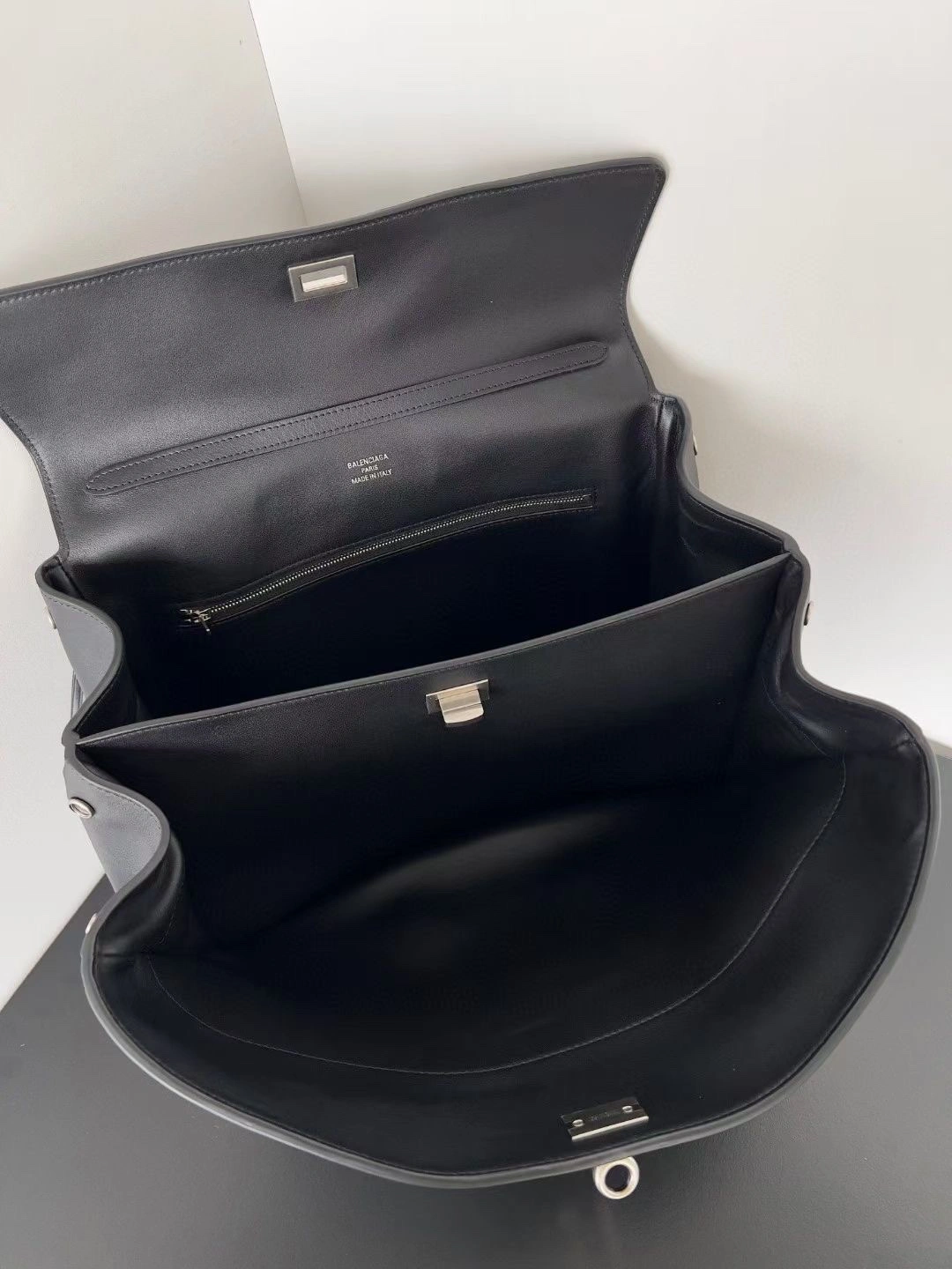 Brand-original Balenciaga Rodeo Luxe Oversized Calfskin Bag with Silver Buckle