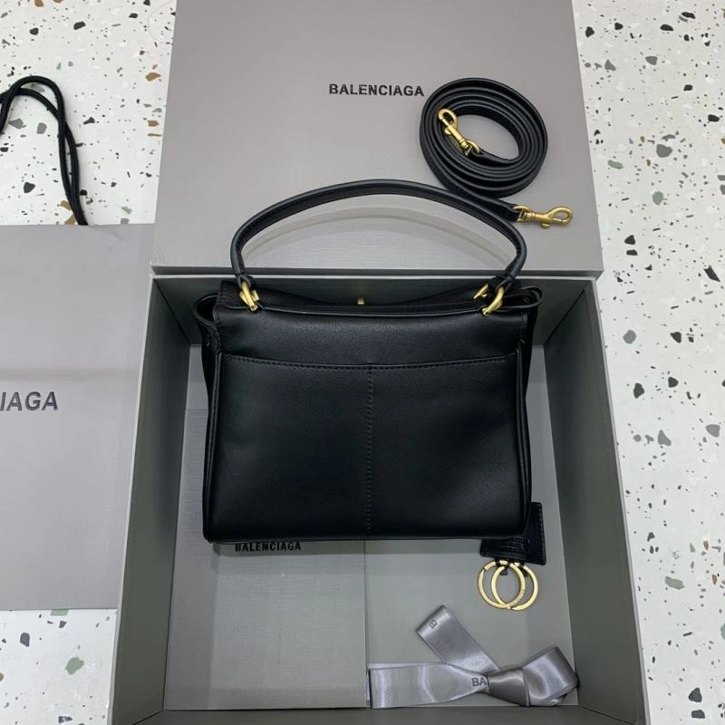 Mirror quality Balenciaga Rodeo Mini Black Leather Bag with Gold Buckle - Unisex Chic