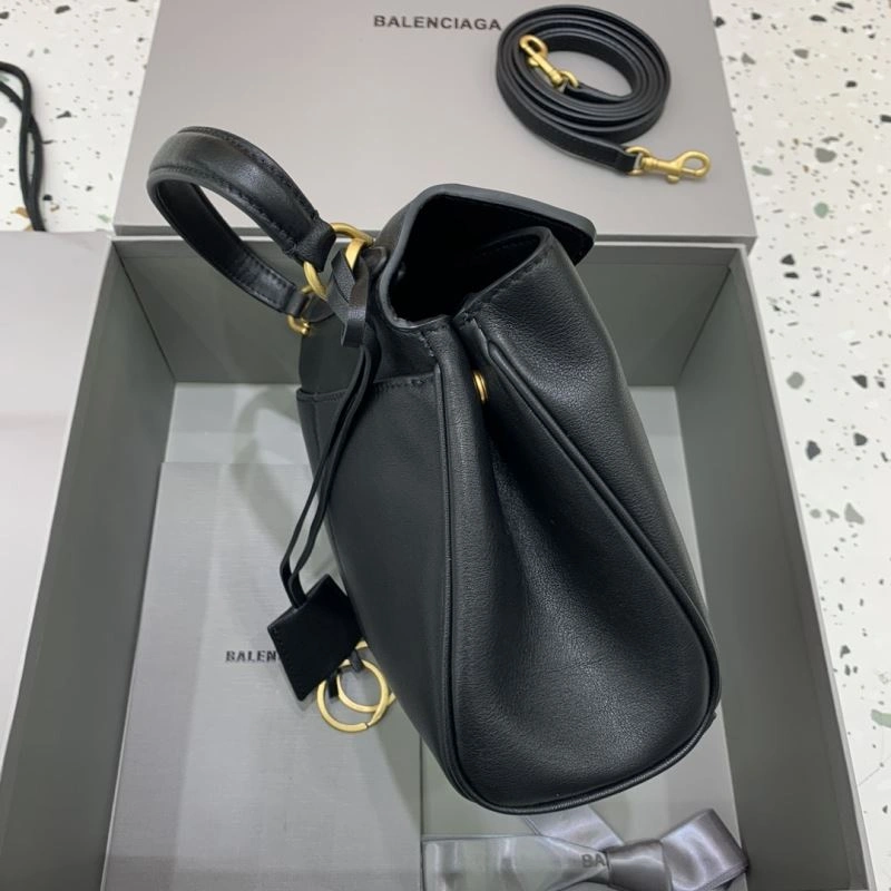 Mirror quality Balenciaga Rodeo Mini Black Leather Bag with Gold Buckle - Unisex Chic