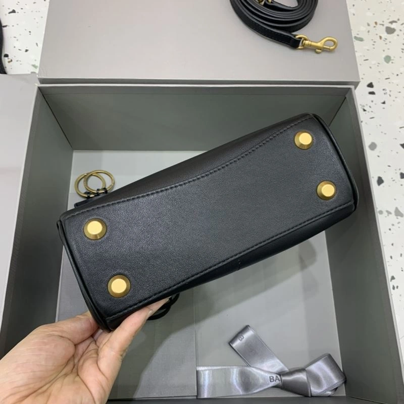 Mirror quality Balenciaga Rodeo Mini Black Leather Bag with Gold Buckle - Unisex Chic