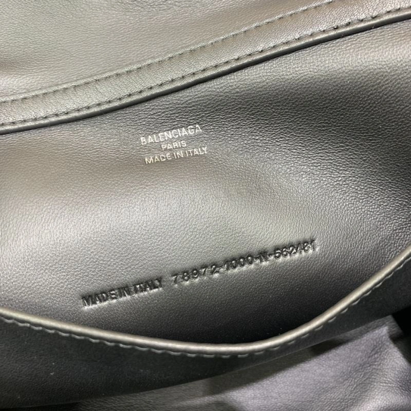 Authentic Balenciaga Rodeo Mini Black Leather Bag with Silver Buckle