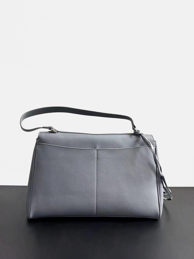 Brand-authenticated Balenciaga Rodeo Slouchy Leather Bag in Medium Gray Silver