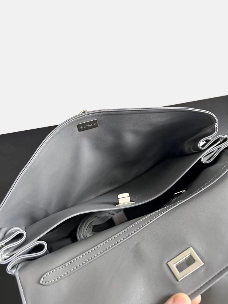 Brand-authenticated Balenciaga Rodeo Slouchy Leather Bag in Medium Gray Silver