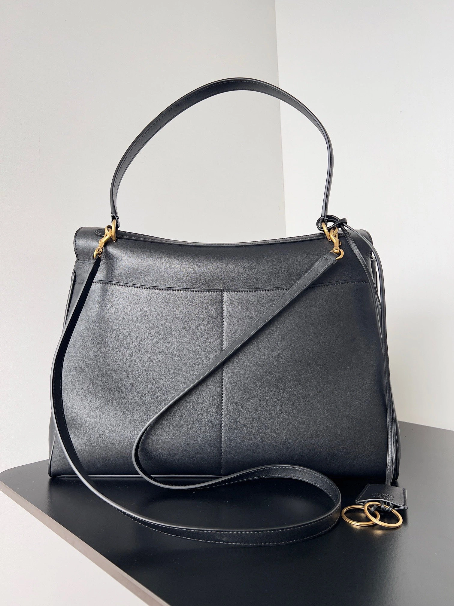 1:1 copy Balenciaga Rodeo Soft Luxe Oversized Bag - Black Gold Edition