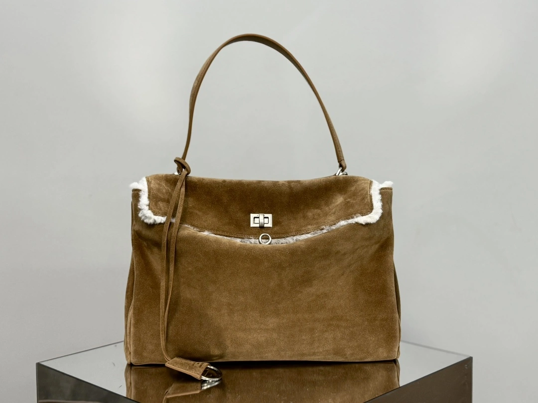 Balenciaga Rodeo Suede Handbag - Autumn Winter Chic 2024