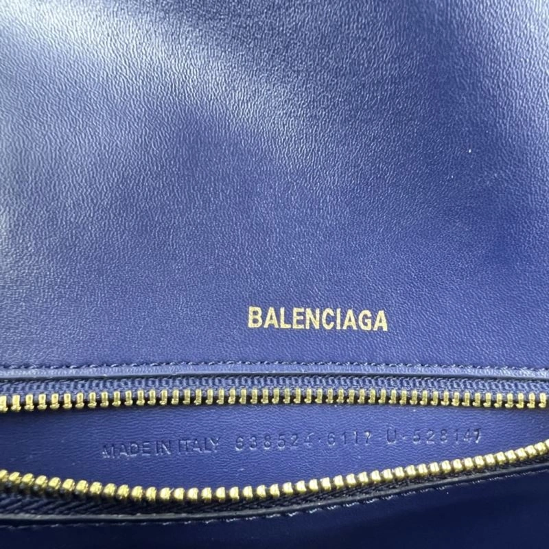 Factory-made Balenciaga Royal Blue Crocodile Hourglass Bag with Gold Buckle