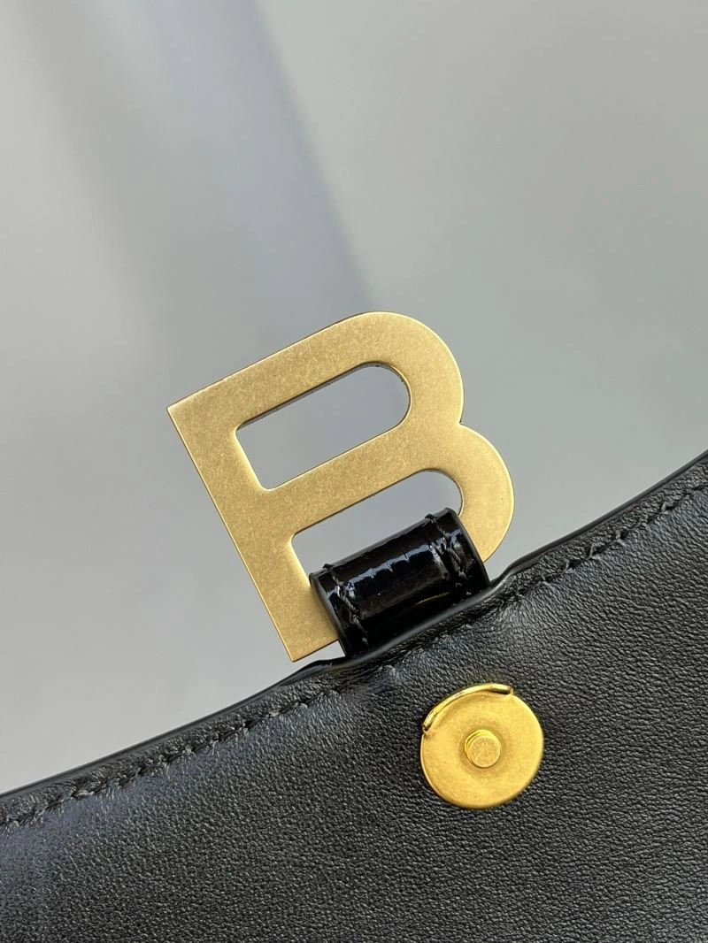 Low-cost Balenciaga S Hourglass Crocodile Bag with Gold Accents
