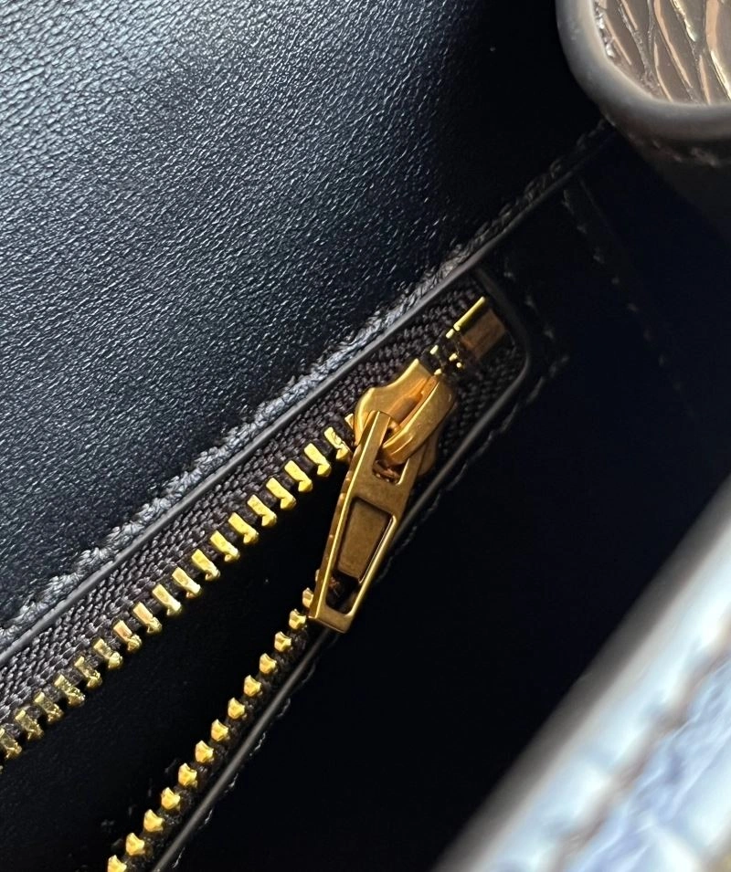 Low-cost Balenciaga S Hourglass Crocodile Bag with Gold Accents