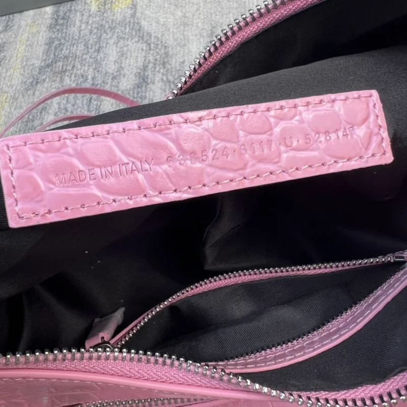 Indistinguishable Balenciaga Sakura Pink CrocodileBalenciaga Le Cagole Half-Moon Bag