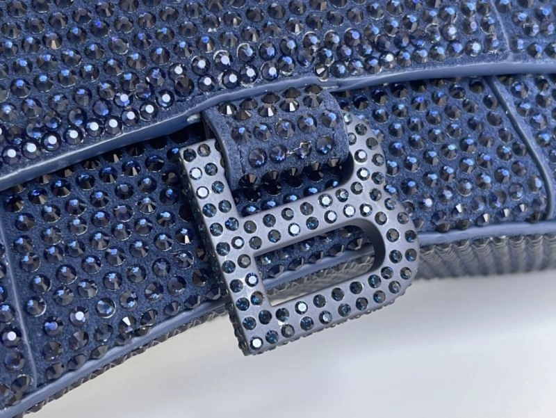 OEM Balenciaga Sapphire Blue Hourglass Rhinestone Bag - XS Edition