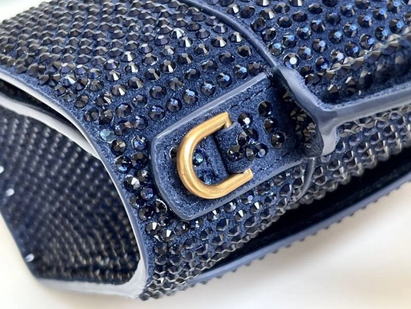 OEM Balenciaga Sapphire Blue Hourglass Rhinestone Bag - XS Edition