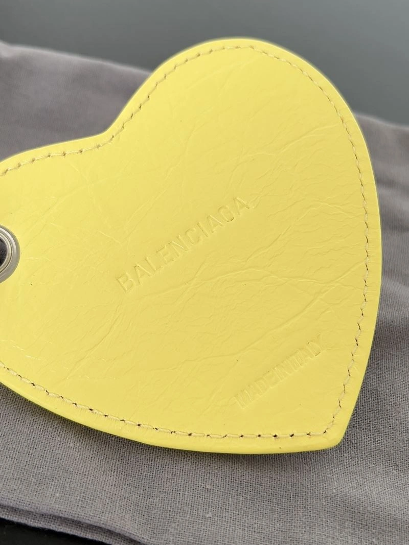 Precise copy Balenciaga Sheepskin Heart Mirror Keychain Pendant