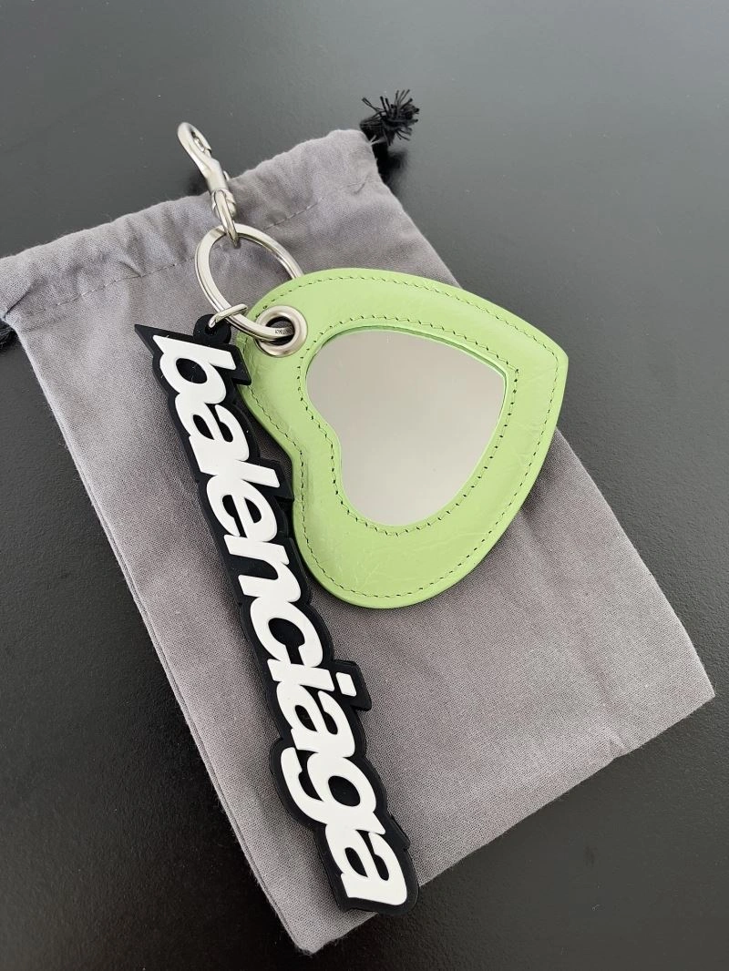 Balenciaga Sheepskin Heart Mirror Pendant Keychain